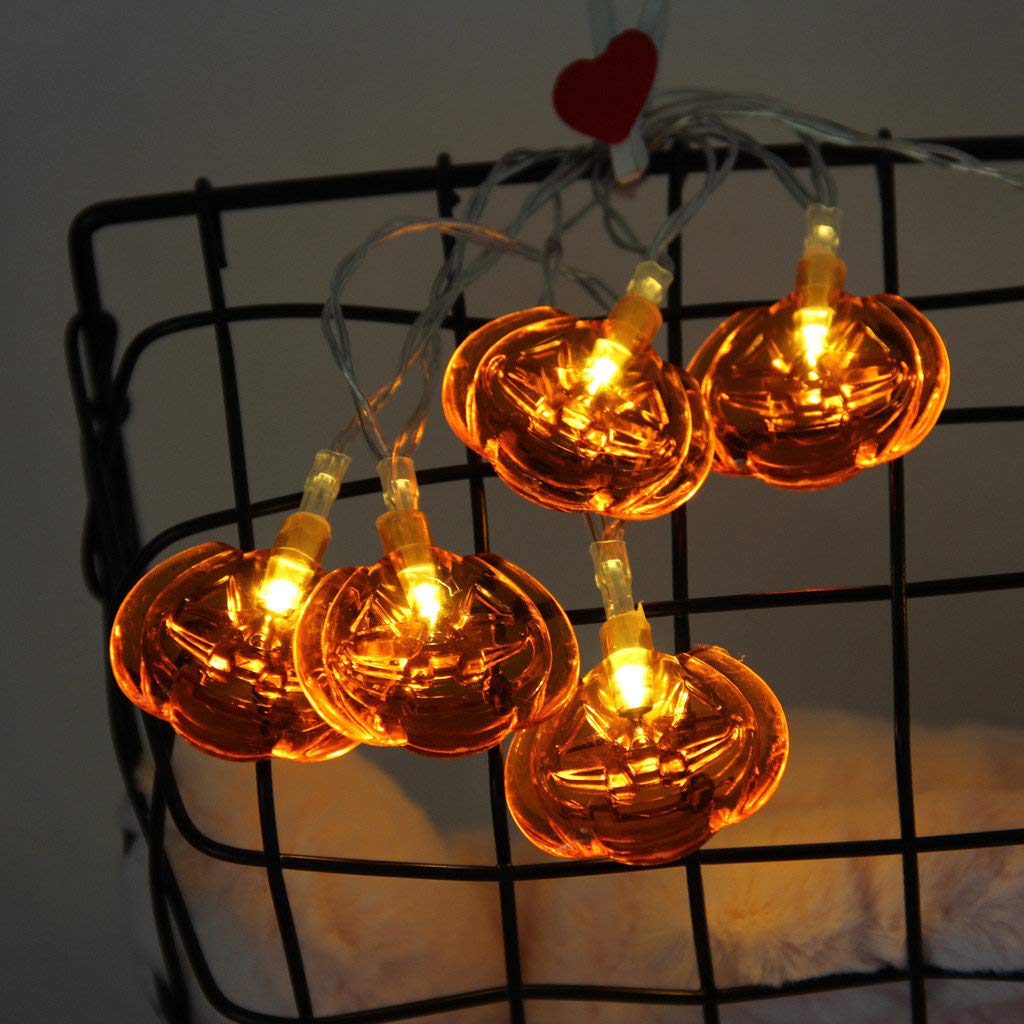 CCOOfhhc Halloween String Lights, 20/40 LED Pumpkin Halloween Lights Indoor Outdoor Party and Christmas Decoration Warm White