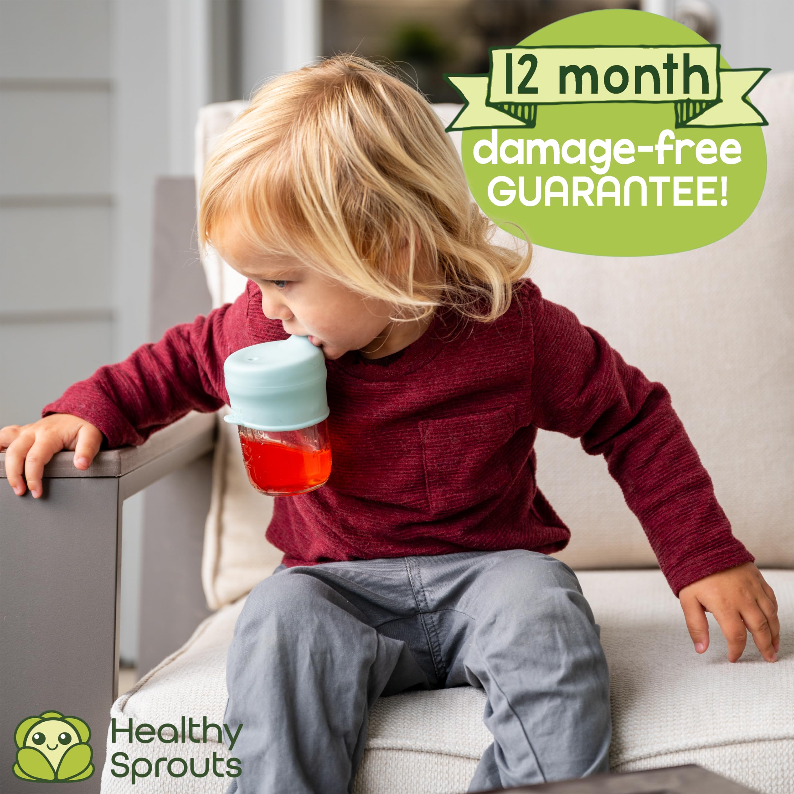 Healthy Sprouts Silicone Sippy Cup Lids - Spill Proof, Fits Any Cup, BPA-Free, Durable & Soft for Babies & Toddlers, Quick to Attach - 5 Pack Silicone Lids for Cups (Purple, Pink, Green, Orange, Teal)
