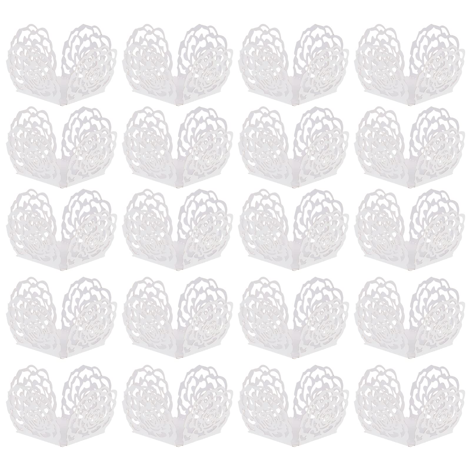 Alipis Chocolate Box Gift Chocolate Box Gift 50pcs Truffle Wrappers Paper Chocolate Paper Candy Cups Small Hollow-out Flower Truffle Wrappers Liners Cups Cupcake Liners