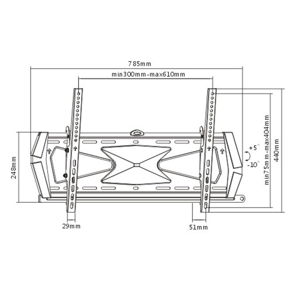 Black Adjustable Tilt/Tilting Wall Mount Bracket with Anti-Theft Feature for Panasonic TC-P50ST60 50" inch Plasma HDTV TV/Television