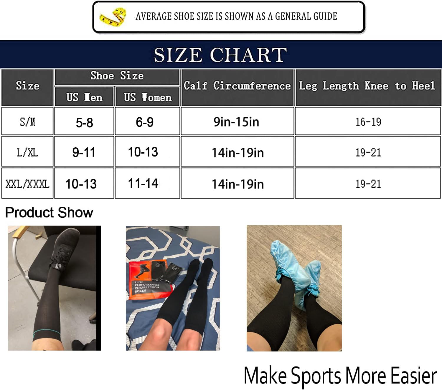 6 Pairs Graduated Compression Socks for Women&Men 20-30mmhg Knee High Socks Travel Hiking Running Stocking(Multicoloured,Small/Medium(US SIZE))
