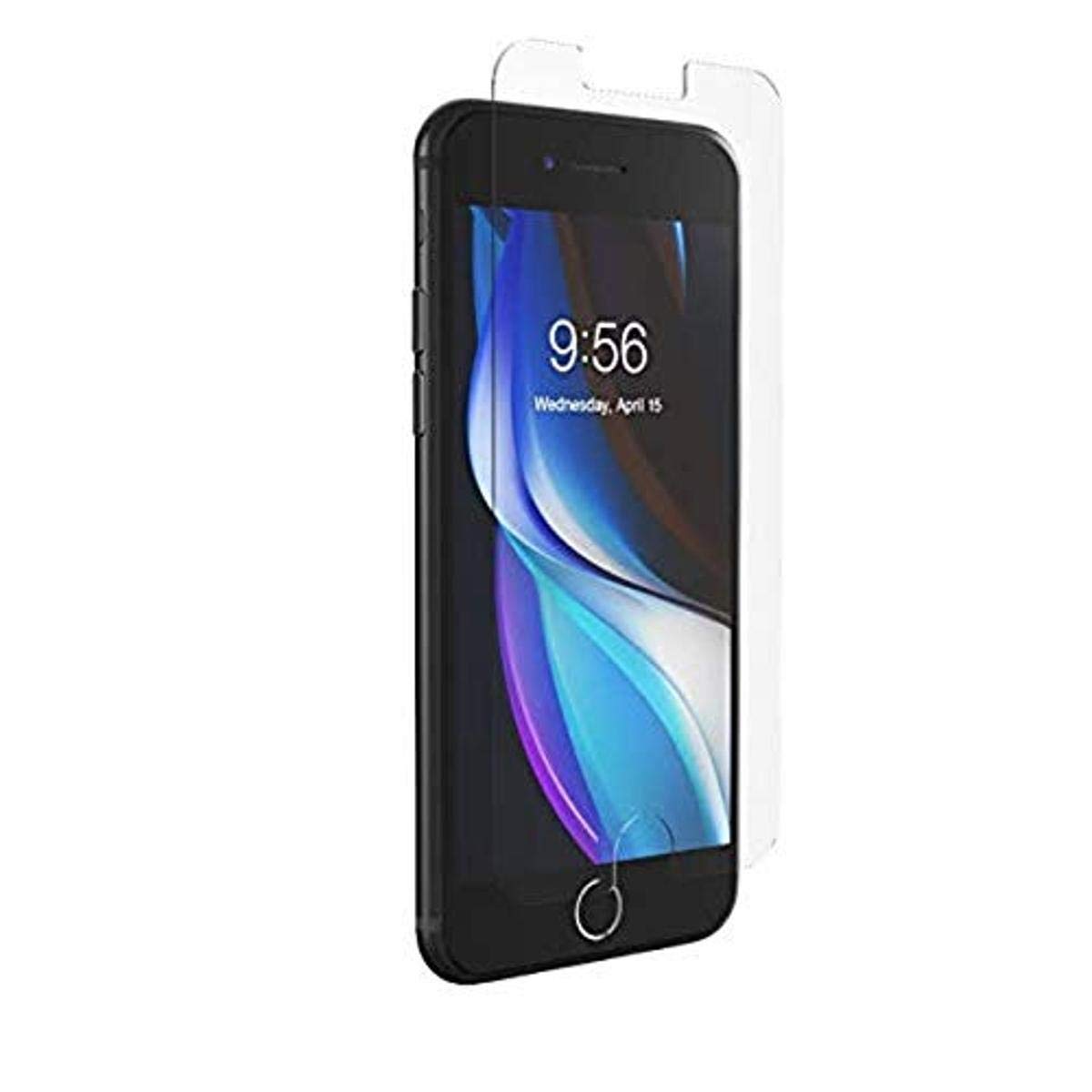 ZAGG InvisibleShield Glass+ Screen Protector â High-Definition Tempered Glass Made for Apple iPhone SE â Impact & Scratch Protection, Clear