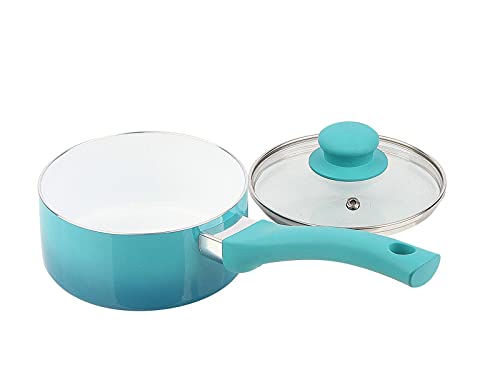 Ceramic Nonstick 12 Piece Cookware Set,Teal Ombre Pots and pans set Kitchen cookware sets Cast iron pan Cookware sets Pots and pans Nonstick pan Cast iron skillets,Blue,4378695