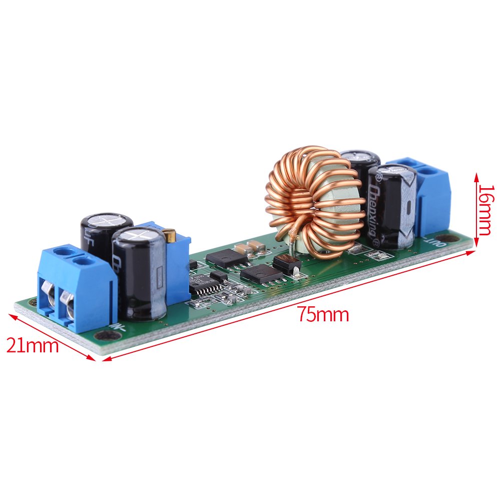 Converter Module, DC-DC Buck Step Down Converter Adjustable Power Source Module 6.5V-60V to 1.25-30V 10A for Lithium or Lead-Acid Battery