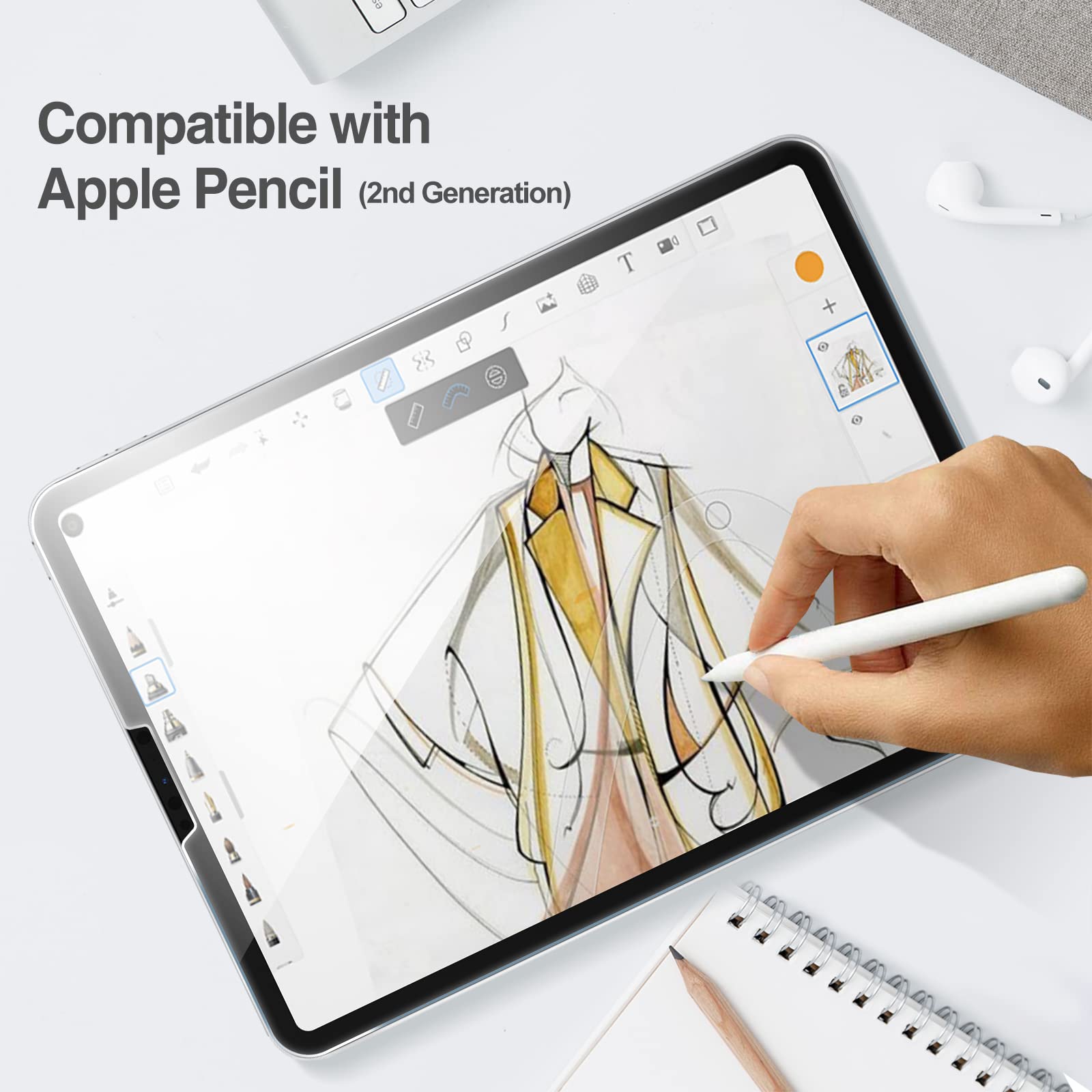 ProCase for iPad Pro 11 Inch 4 3 2 1 Gen 2022 2021 2020 2018 Screen Protector, Tempered Glass Protective Film Guard for iPad Pro 11" 4th 3rd 2nd 1st
