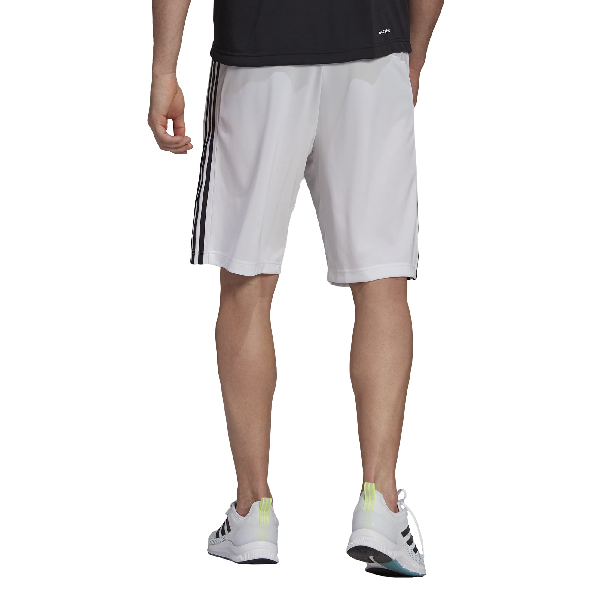 adidas mens Designed to Move 3-Stripes Short White/Black Large