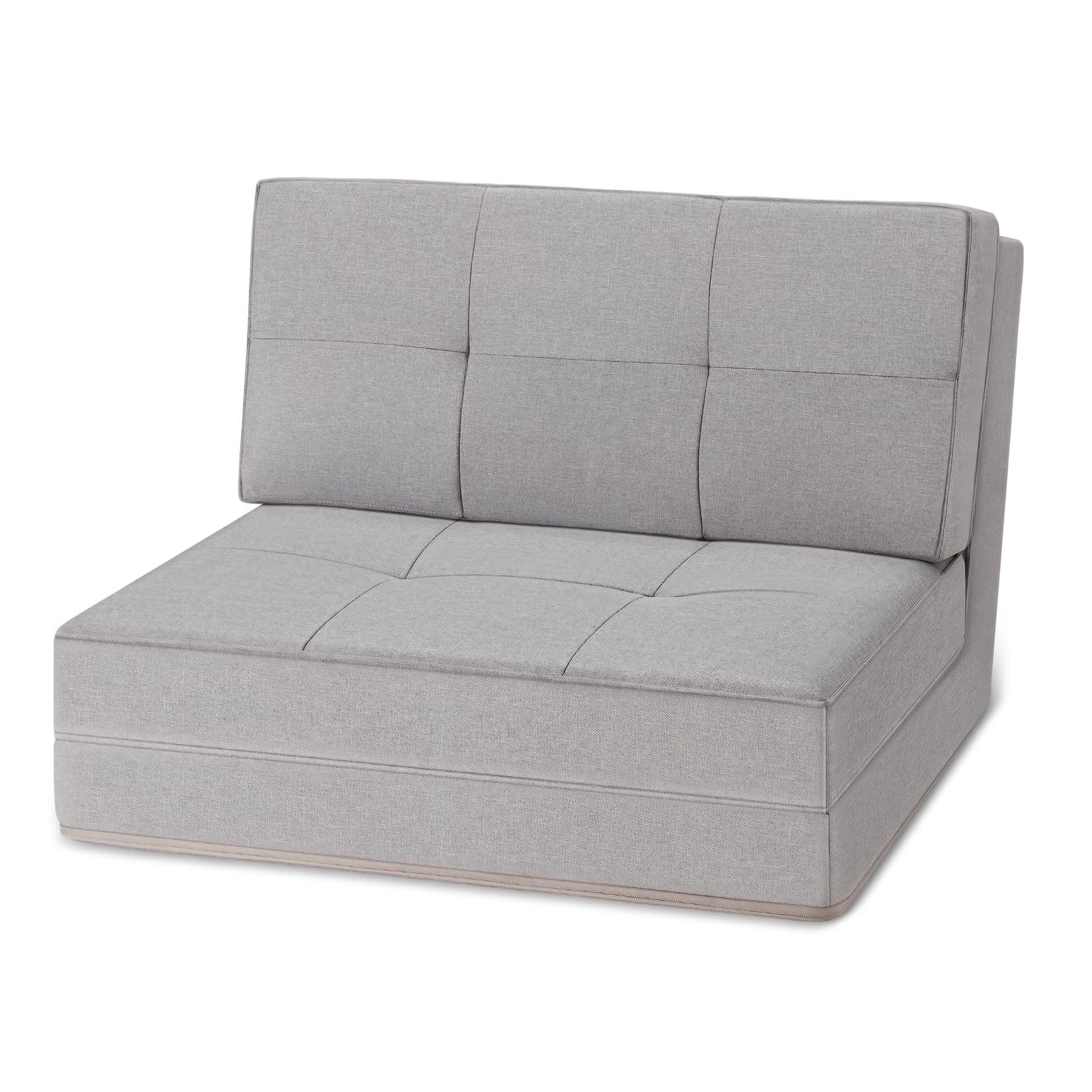 ACIPENSER Floor Sofa Couch, Convertible Floor Couch Bed with 5-Position Backrest, 4-in-1 Upholstered 6" Thickness Folding Sofa Bed Mattress for Living Room, Bedroom, Guest Reception, Dorm, Grey