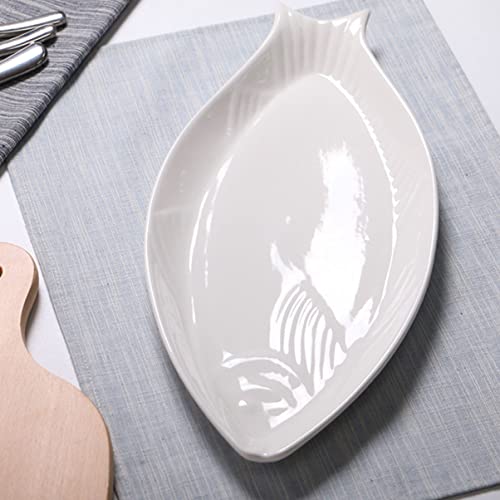 Cabilock 1pc Restaurant Meat Hotel Household Salad Dishes Pizza Platters, Supplies Sushi, Display Server Platters Food Cocktail Dish Shape Ceramics Fish, Serving Arge Birthday Trays Coffee