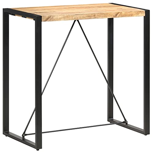 vidaXL Solid Mango Wood Bar Table Household Living Room Dining Room Kitchen Furniture Wooden Vintage Dining Bar Dinner Table Desk 43.3"