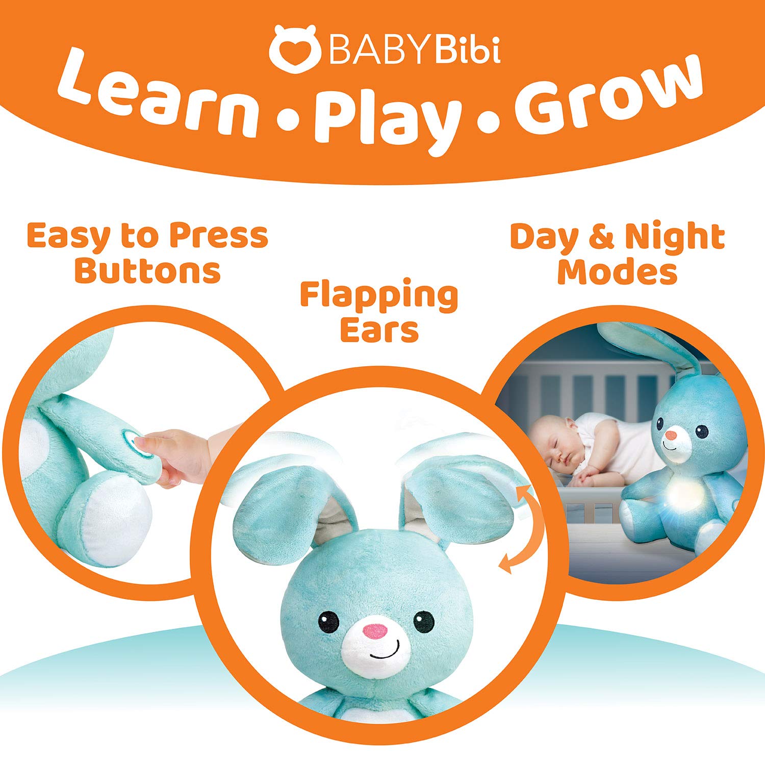 Bunny Stuffed Animal - Interactive Soft Plush Peekaboo Bunny, 16 inches Tall. Peek a Boo Animal Toy. for Ages 6 Months to 5 Year Old