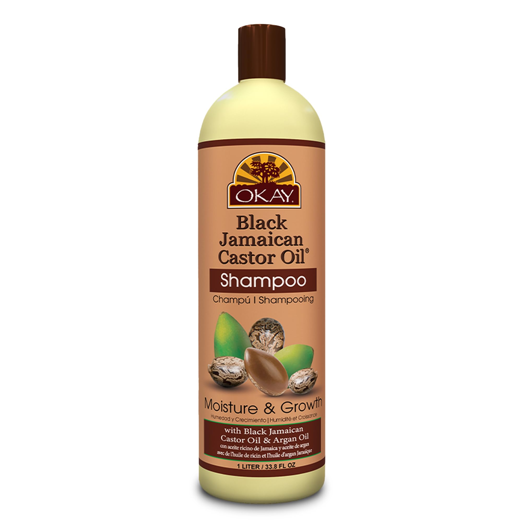 OKAY Black Jamaican Castor Oil Shampoo - Jamaican Castor Shampoo for Hair Growth, Natural Moisturizing Shampoo to Strengthen & Restore Damaged Hair for Women and Men - 33 Oz