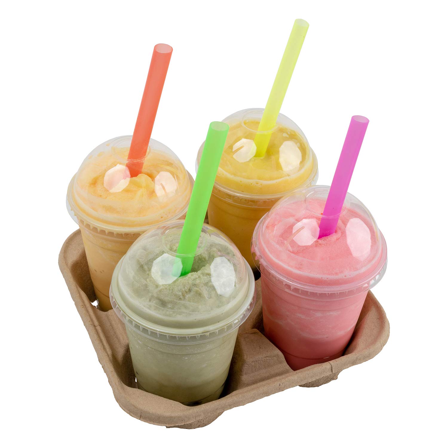 AmerCareRoyal 8.5" Colossal Paper Wrapped Neon Straws in Assorted Colors, Case of 2,000