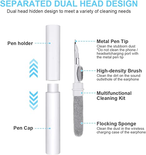 AOMIG Bluetooth Earbuds Cleaning Pen, 3 in 1 Multifunction Cleaner Kit with Soft Brush for Wireless Earphones Bluetooth Headphones Charging Box Accessories, Computer, Keyboard, Camera