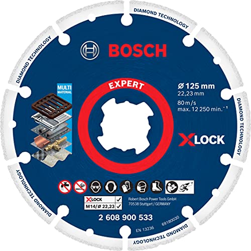 Bosch Professional 1x Expert Diamond Metal Wheel X-Lock Cutting Disc (for Cast Iron, Ø 125 mm, Accessories Small Angle Grinder)