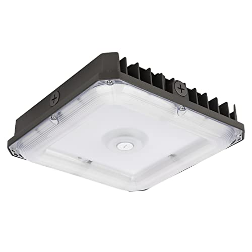 kadision LED Canopy Light 100W (400 MH Equiv.), 10"x10" Square Gas Station Light with Selectable Wattage (100/80/60W) and CCT (5000/4000/3500K), 1-10V Dimmable IP65 Waterproof, ETL Listed