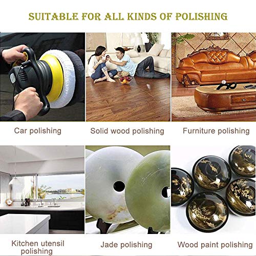 KingBra Car Polisher Pad Bonnet (7 to 8 Inch), 5Pcs Wool Polishing Bonnet Orbital Buffing Pad Cover Waxer Bonnet for Car Polisher