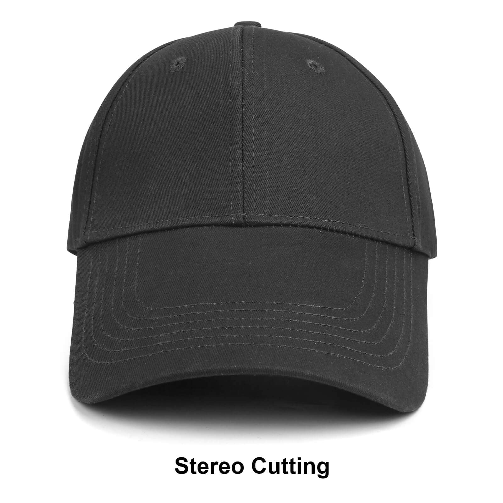 4.3" Long Bill Cap for Men Women, Adjustable Long Baseball Cap for Outdoor, Extra Long Visor Fishing Hat Cotton Long Brim Cap (Black)