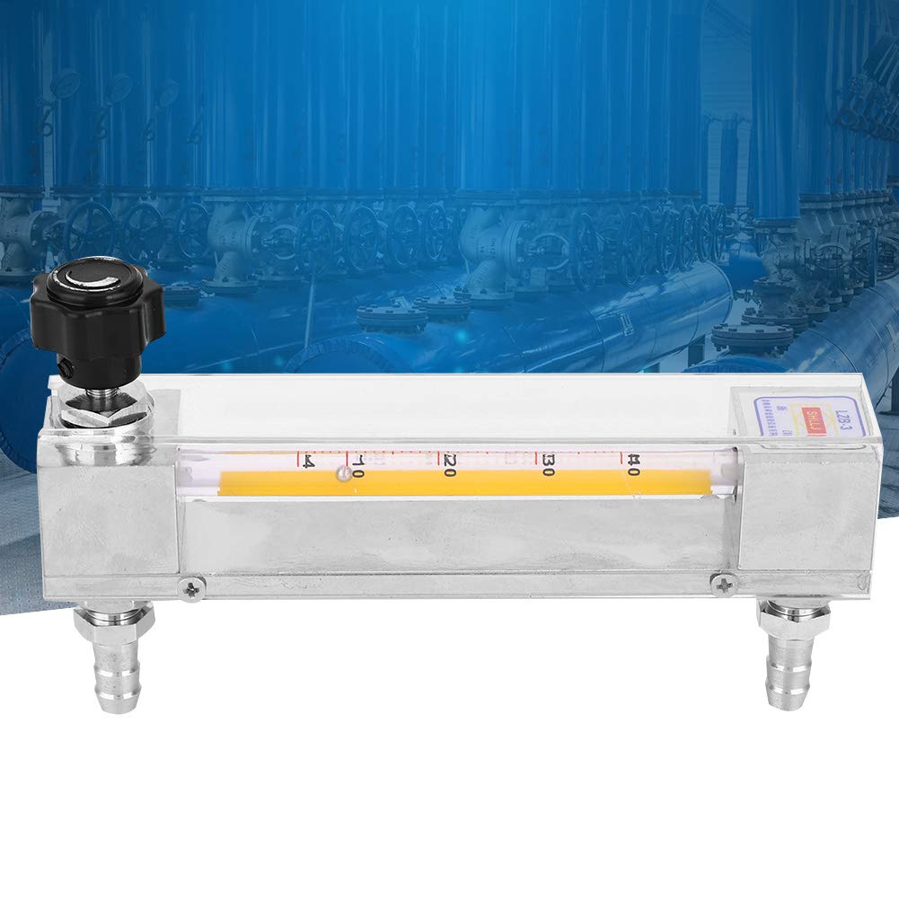 LZB-3 Glass Tube Meter Liquid Water Flowmeter Water Meter for & Liquid Metal Barbed Connector Tool Flowmeter Instrument (10-100mL/min),Other Valve Accessories