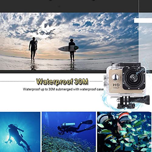 Action Camera 2021 New Action Camera，12MP HD 1080P 32GB， Underwater Waterproof Camera 4k，Helmet Vedio Sports Pro Cam Mini DV Video Camera HD (Color : Blue, Size : Medium)