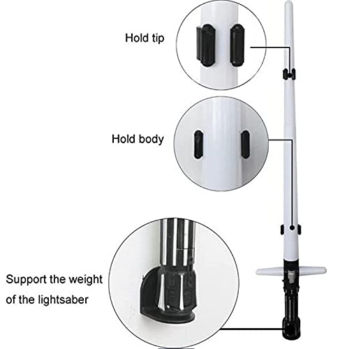 Universal Lightsaber Wall Mount for a Any Lightsaber, Light Saber Wall Rack, Wall Holder Lightsaber Display Stand, Light Sabers Closet Organization Hooks Spring Clip - Not included Lightsaber