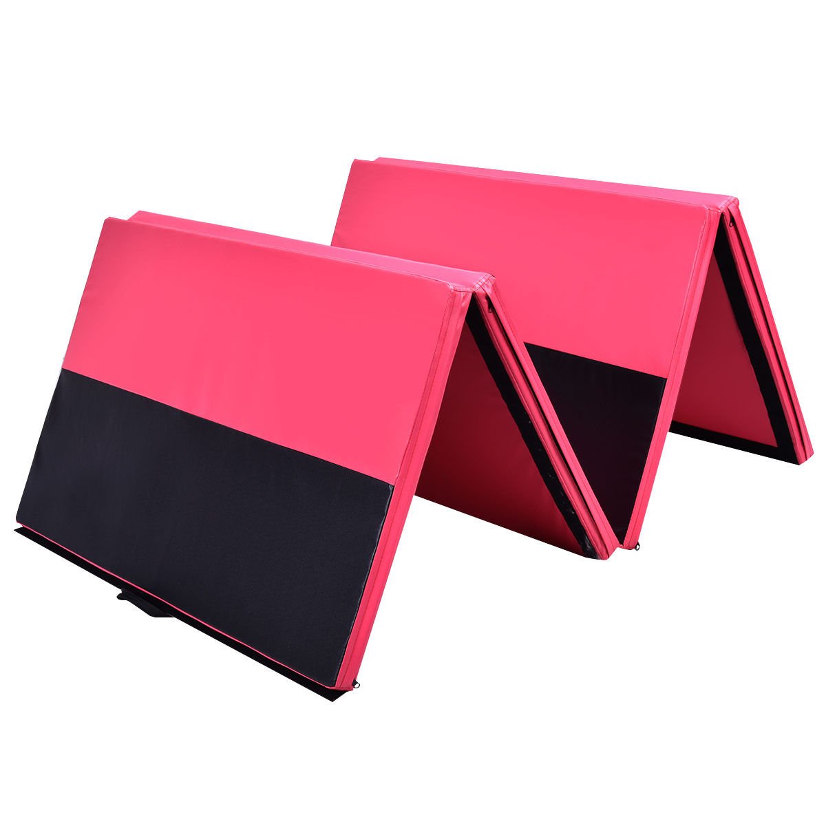4'x6'x2'' Folding Gymnastics Tumbling Mats Exercise Aerobics Stretching Yoga Mat Pink Black