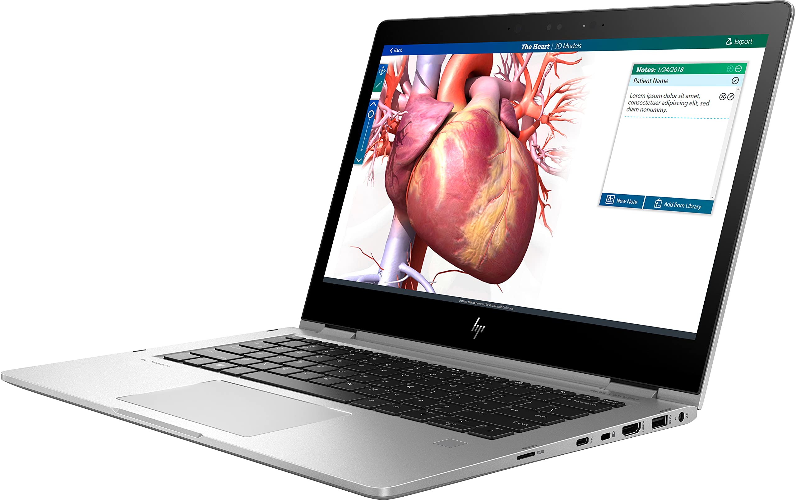HP 2QU70UT#ABA Elitebook X360 1030 G2 13.3" Flip Design Notebook, Windows, Intel Core I7 2.7 Ghz, 8 GB Ram, 512 GB SSD, Silver