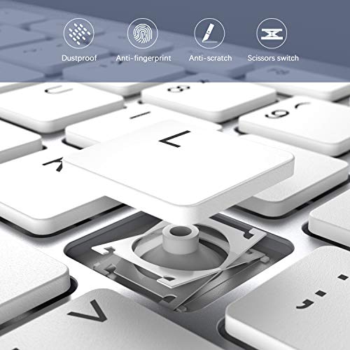 Small Wireless Keyboard Mouse Combo, seenda Ultra Thin Compact Rechargeable Wireless Keyboard with Silent Mouse Low Profile Keys for Windows 7/8/10/11/11 Pro Laptop Computer, Silver White