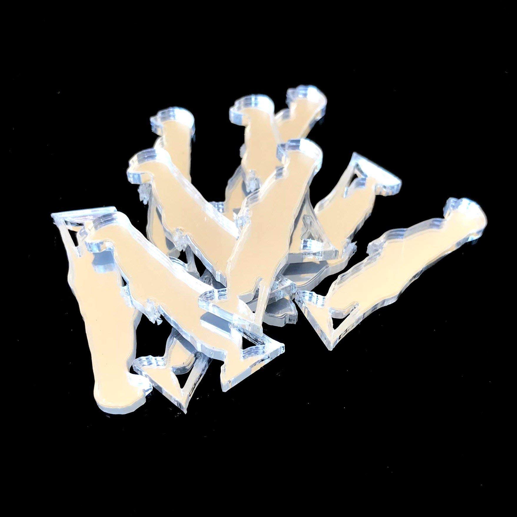 Super Cool Creations Meerkat Shaped Crafting Mirrors, Set of 10, Many Colours, Shatterproof Acrylic, Mocha Brown, Pack of 10 x 7cm