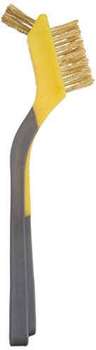 Amazon Basics Brass Mini Brushes, Soft Grip, 3-Pack, 1/2 inch, Yellow/Grey