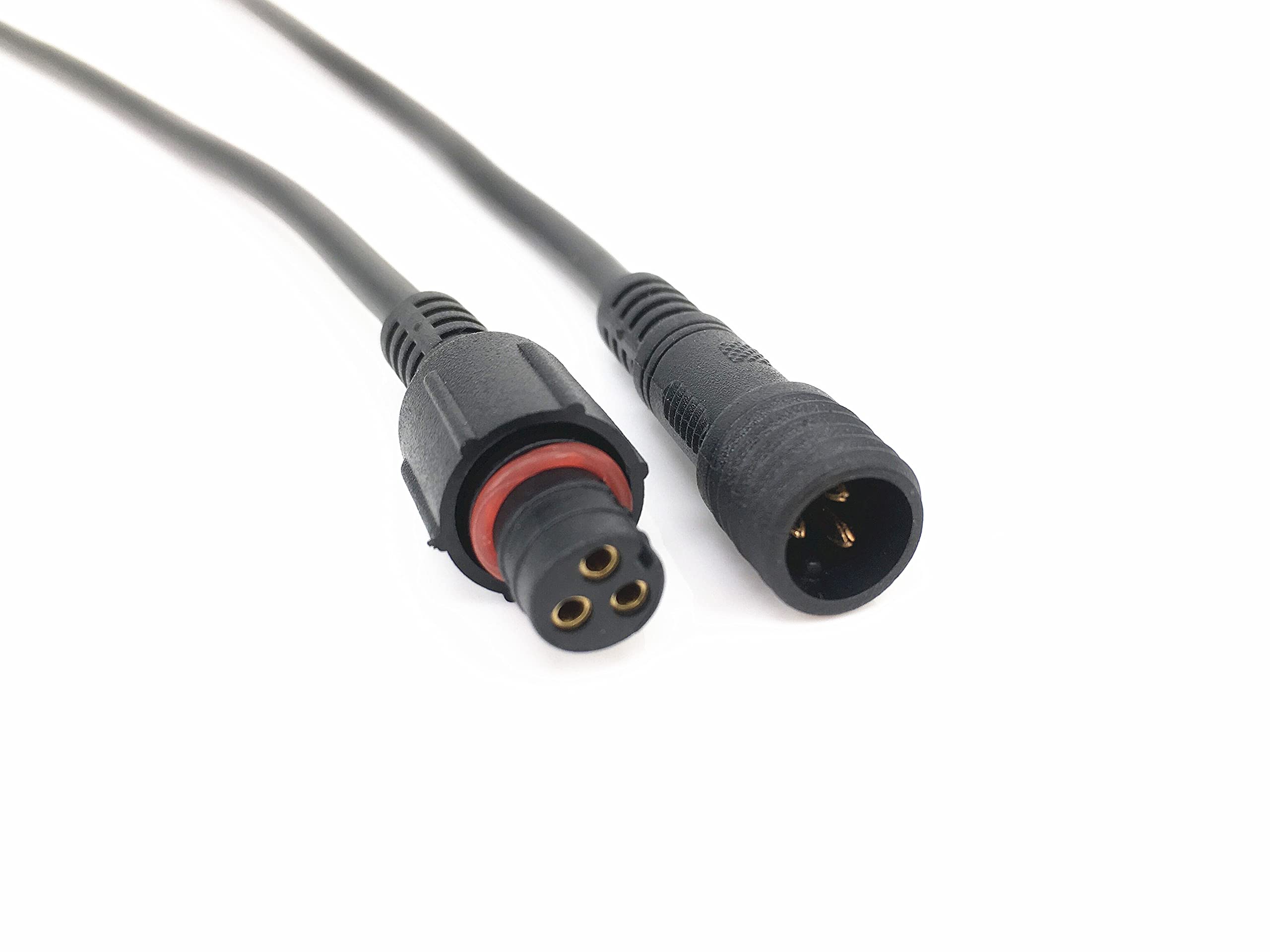 6 Pair Black 3 Pin Waterproof Connector,Waterproof Male Female Connector Cable led Connector,led 3 pin Waterproof Connector ,for for Garden Lights Path Lighting,Indoor/Outdoor LED Strip Lights