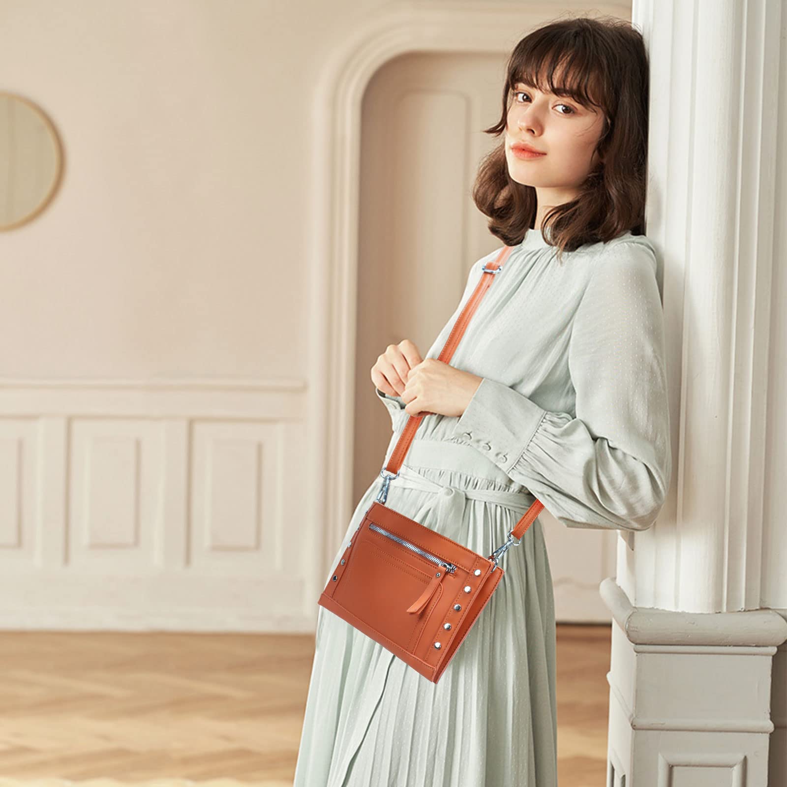 ACUARIO Small Crossbody Bags for Women-PU Leather Handbag Shoulder Strap Bags Purses