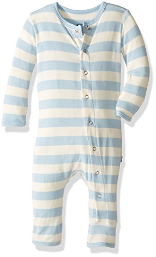 KicKee Pants Print Coverall with Snaps (0-3 Months, Pond Stripe)