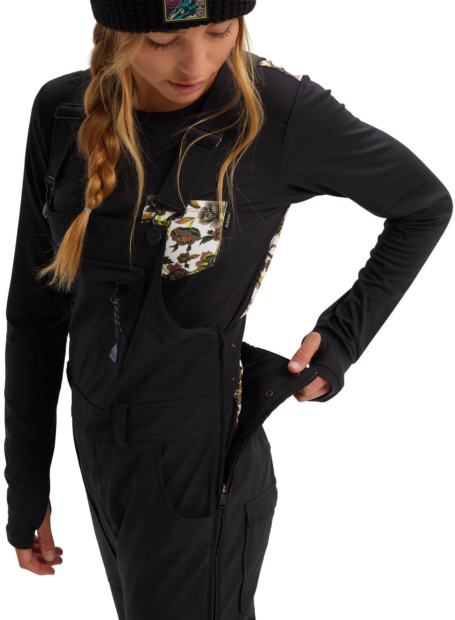 Burton Womens Avalon Bib Softshell, True Black, Small