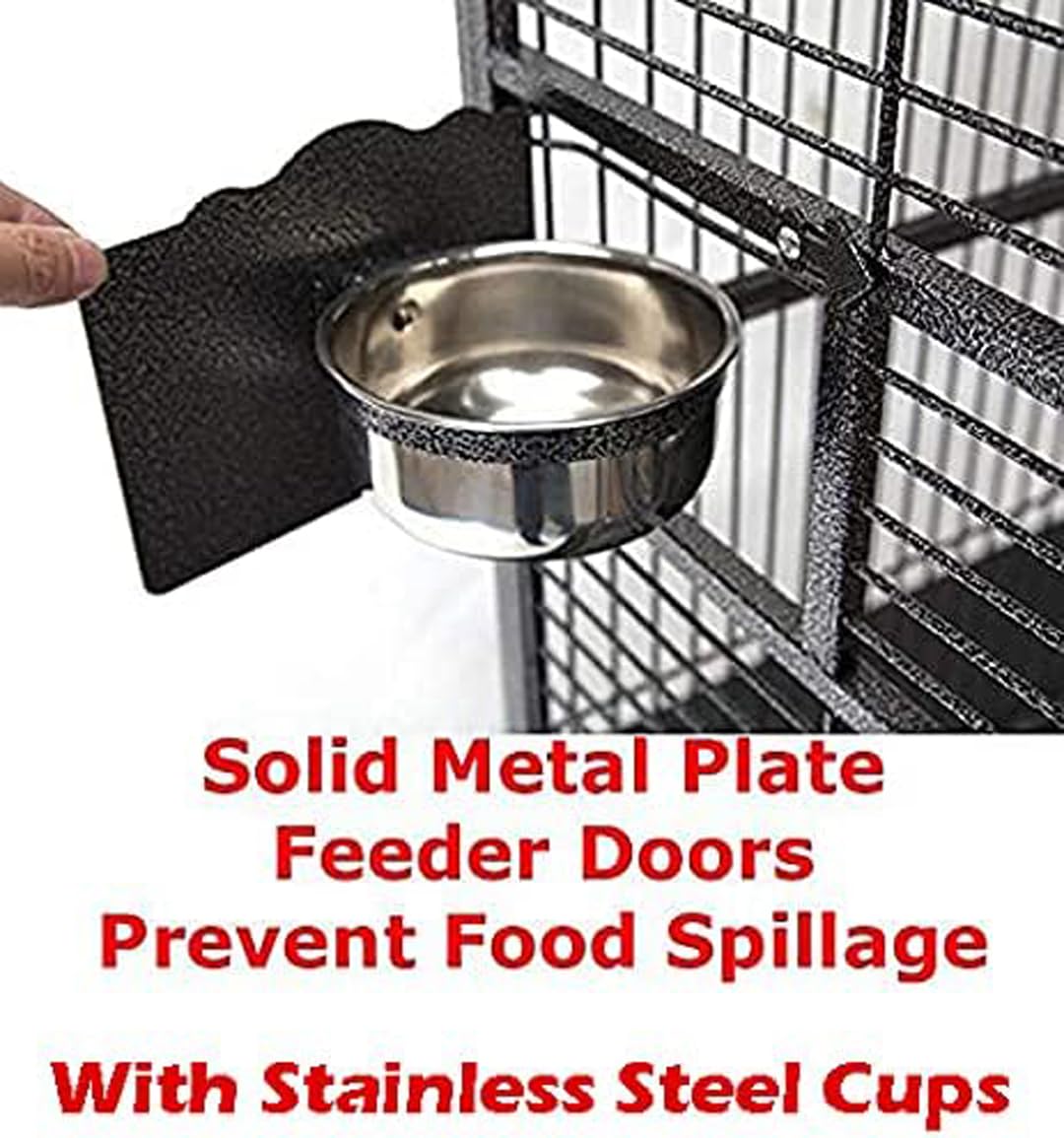 4 Size, XX-Large 40"x30"x72"H Castle PlayTop Parrot Cage for Large Macaws Cockatoos African Grey Amazon (40" x 30" x 72"H)