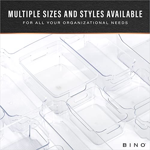 BINO | Plastic Organizer Bins, Small - 2 Pack, Clear | The SOHO Collection | Multi-Use Organizer Bins | Pantry Organizer & Freezer Organizer | Plastic Storage Container | Bins for Home & Kitchen Org