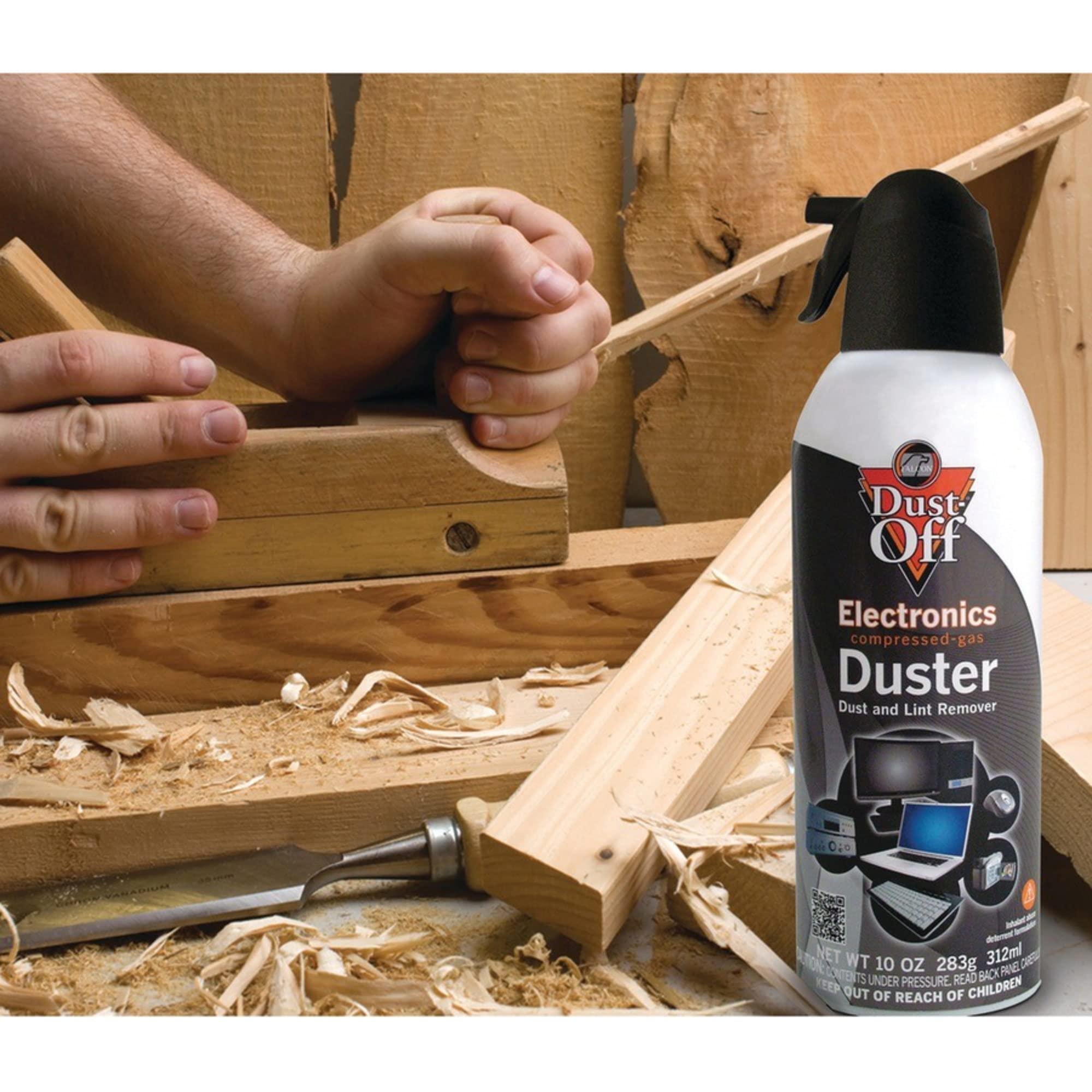 Falcon Safety Dust Off DPSXLRCP Compressed Gas, 10 Oz, Pack of 12