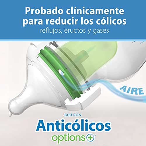 Dr. Brown's Natural Flow Anti-Colic Options+ Wide-Neck Glass Baby Bottle 5 oz/150 mL, with Level 1 Slow Flow Nipple, 1 Pack, 0m+