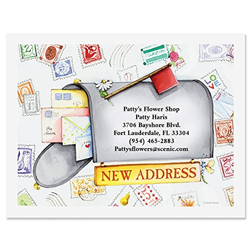 Keep In Touch Personalized New Address Postcards, Set of 24 Moving Announcements, 5-¼ x 4 inches