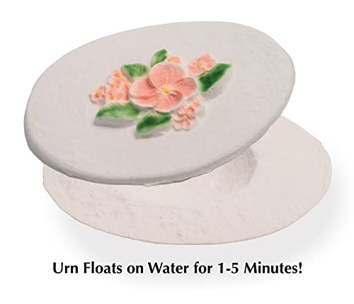 Biodegradable Urn for Human Ashes, Water Burial Urn, Urn Floats in Water, Urn for Cremation, Ocean Water Scattering Urn for Ashes, Floating Urn, Earth Memorials (Keepsake EliteĀ® Pink Flower Y-01)