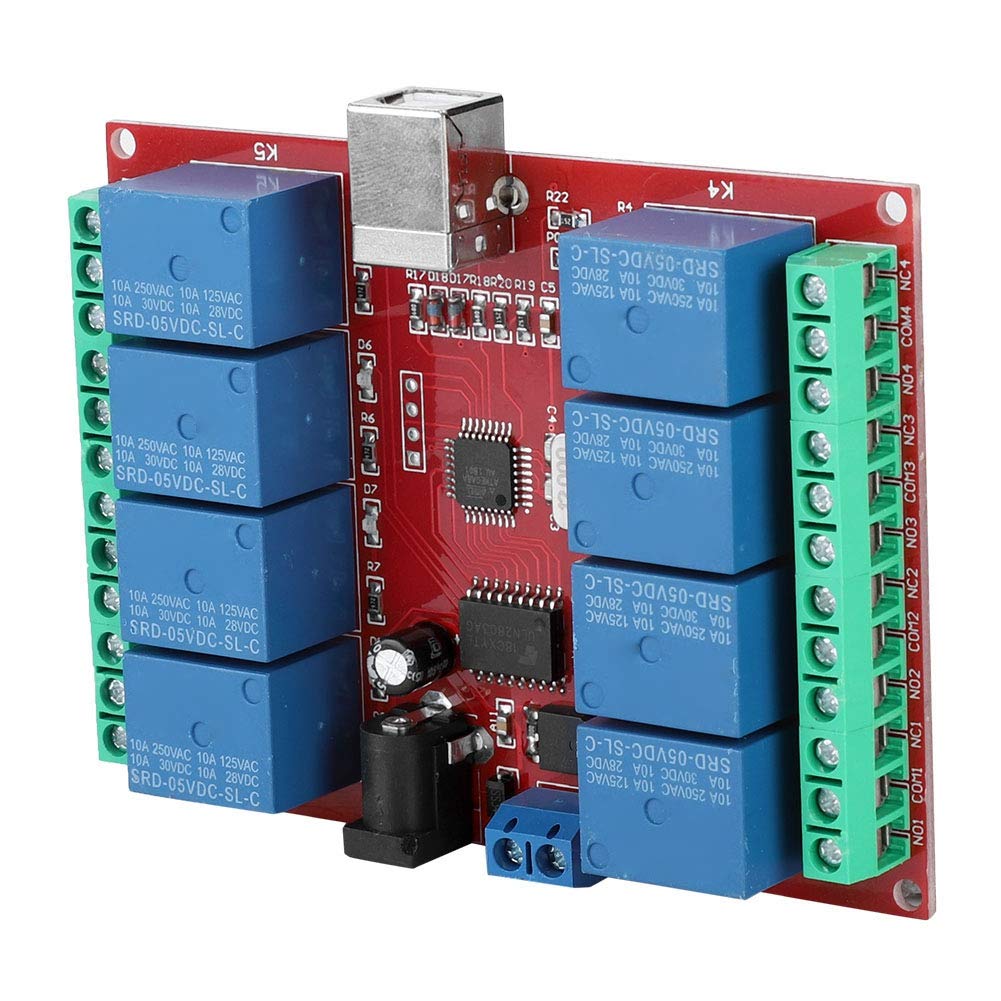 Zer one Control Switch Relay Module, 8-Channel 5V Computer USB Intelligent Control Switch Relay Module Driver