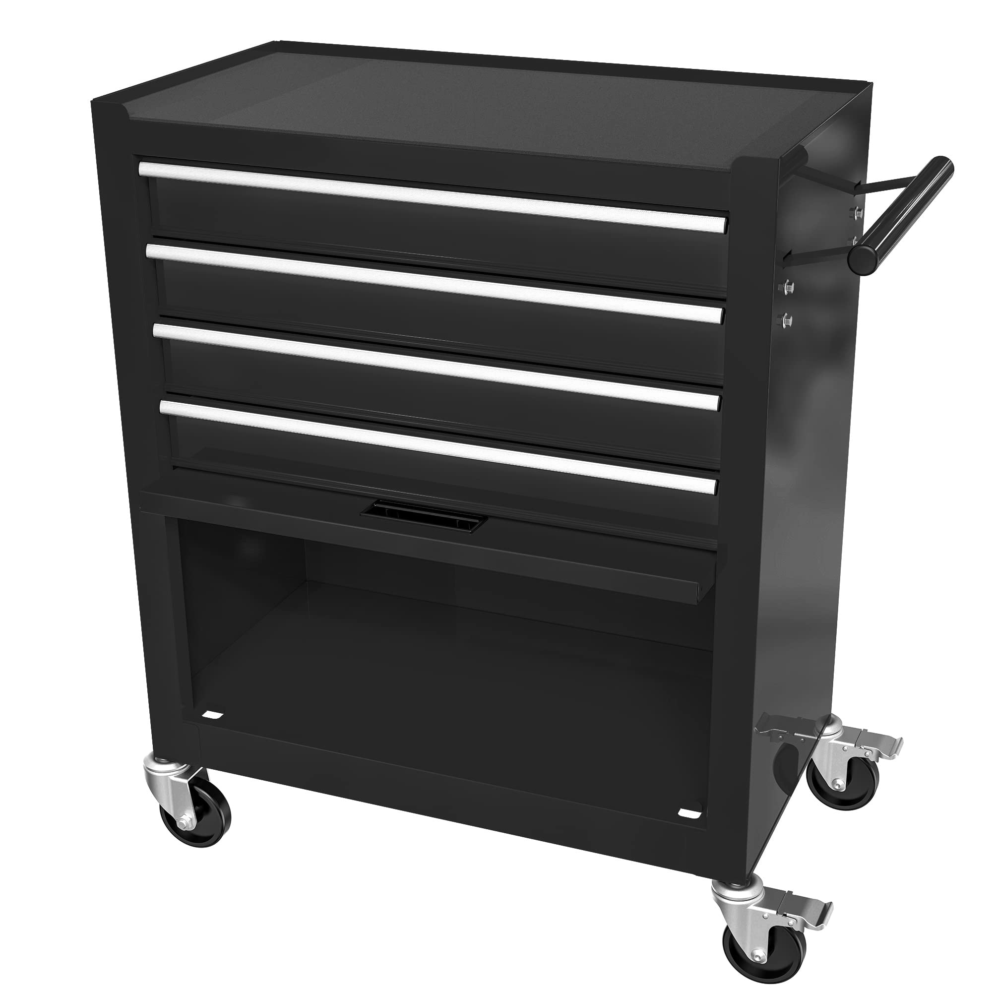 4-Drawer Tool Cart on Wheels, Rolling Tool Box,Heavy Duty Utility Industrial Service Cart Storage Organizer with Locking System