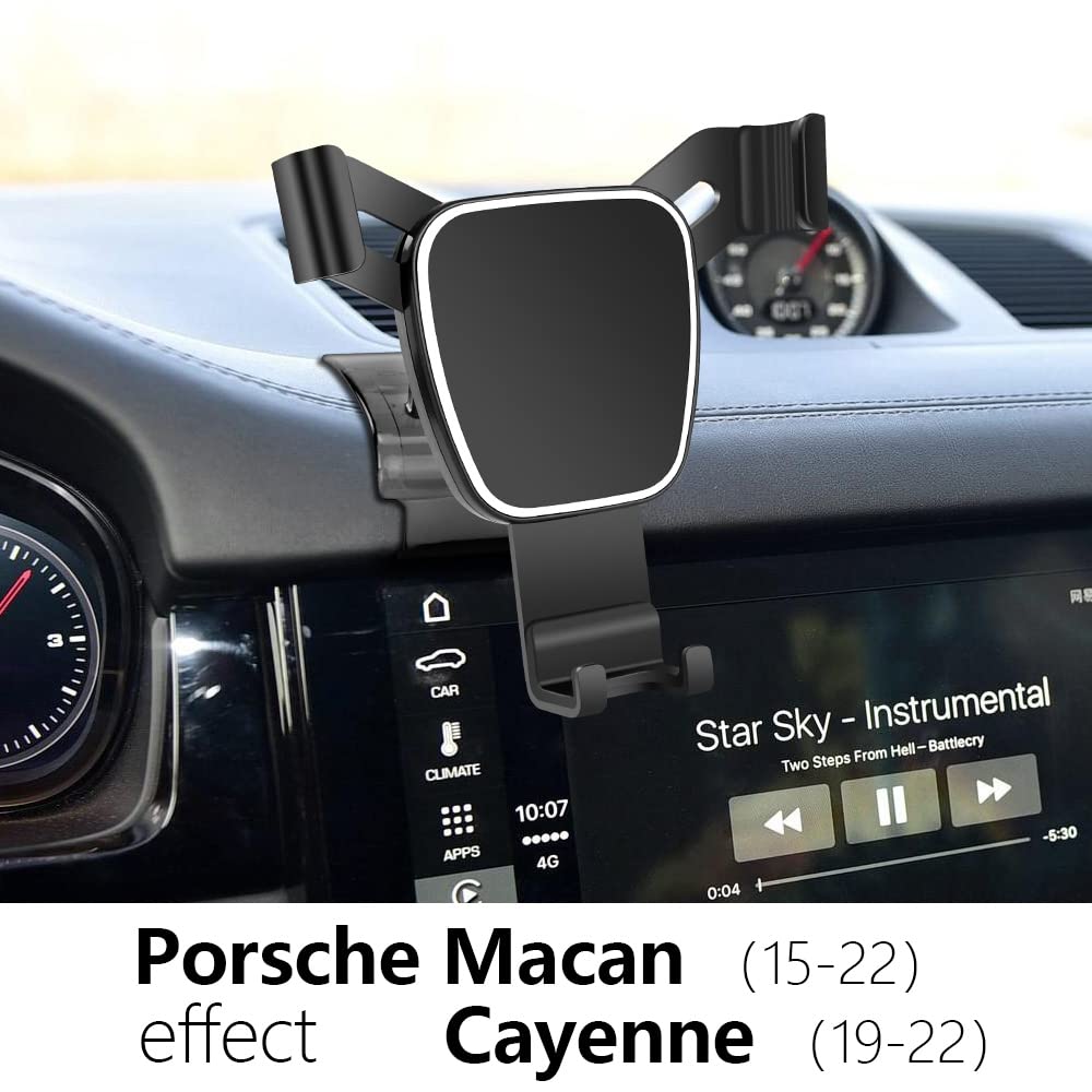 musttrue Car Phone Holder for 2015-2025 Porsche Macan and 2019-2023 Cayenne Auto Accessories Navigation Bracket Interior Decoration Mobile Cell Phone Mount