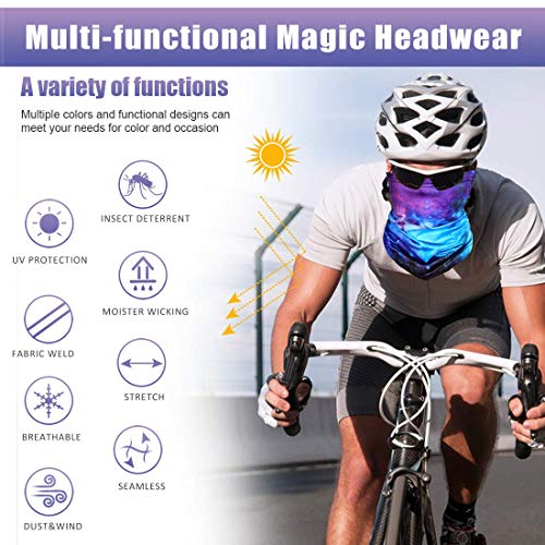6 Pieces Sun UV Protection Face Mask Cooling Neck Gaiter Balaclava Bandana Scarf