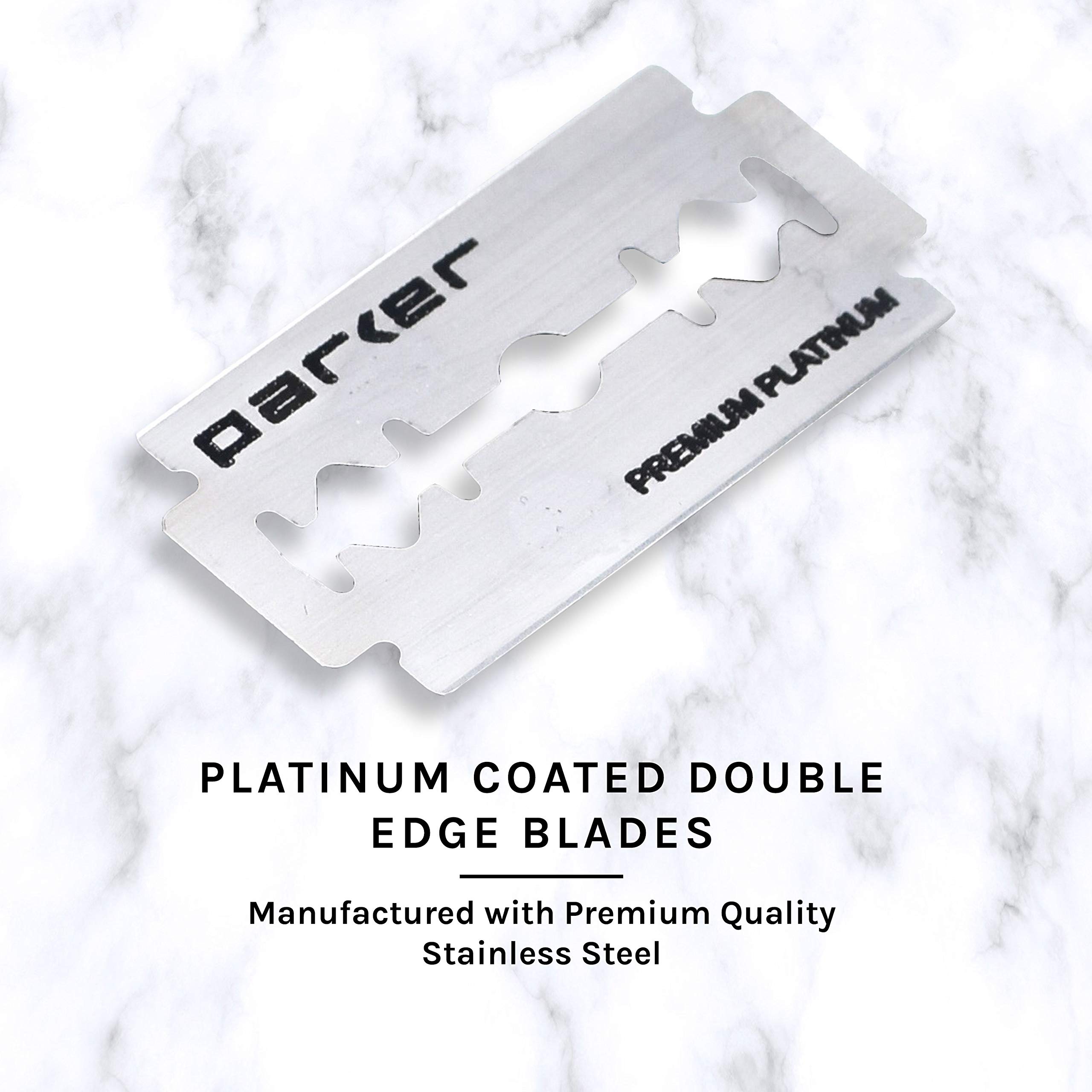 Parker THE CONVERTIBLE 69CR Duel Head Double Edge Safety Razor with Both Open and Closed Comb Heads Included to Customize your Shave, Includes 5 Parker Blades too