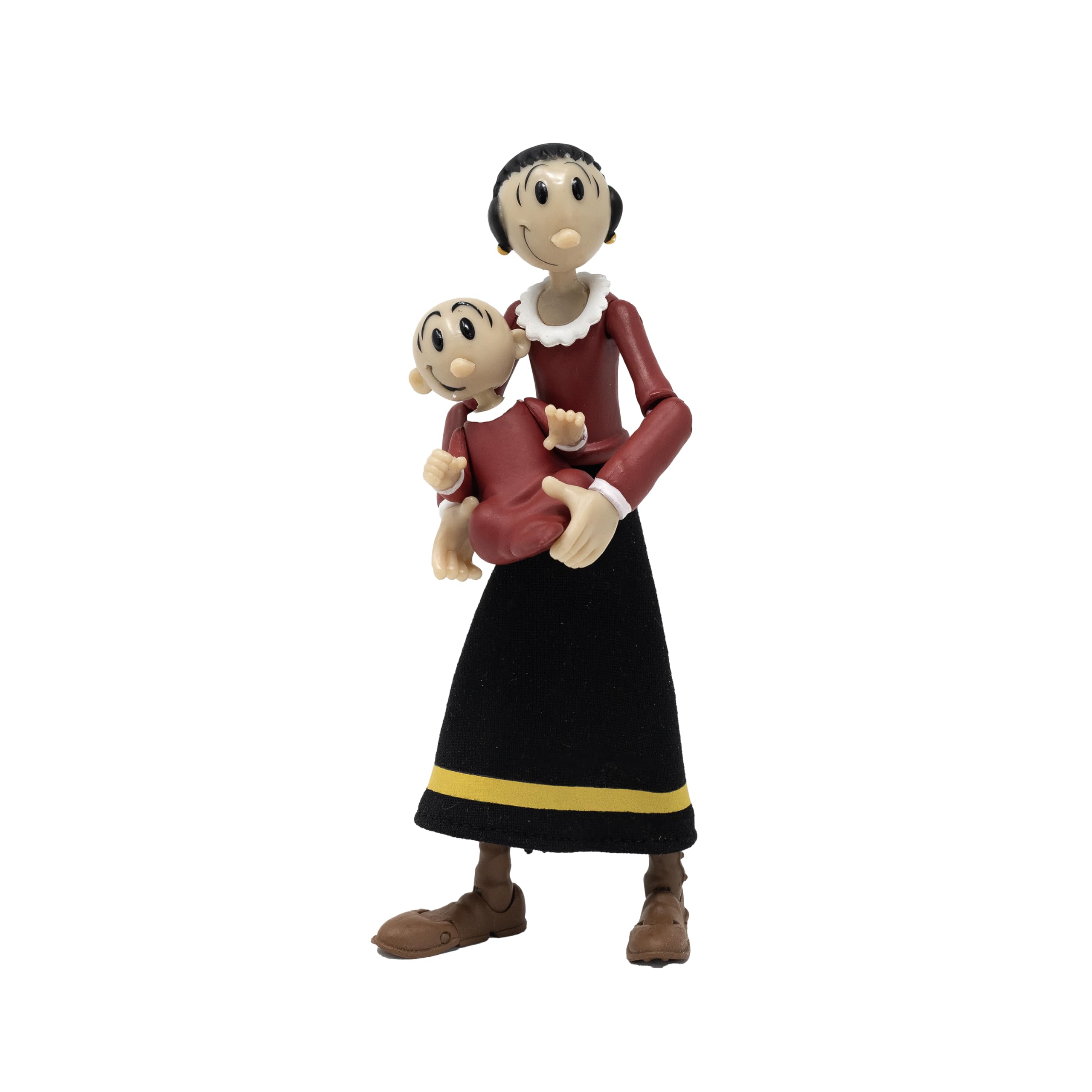 Boss Fight Studio Olive OYL Popeye Classics Wave 1 Action Figure – Highly Articulated Figurine with Accessories Including Swee’ Pea, Fabric Skirt, Alternate Heads and Hand, and Removable Hat - 1:12