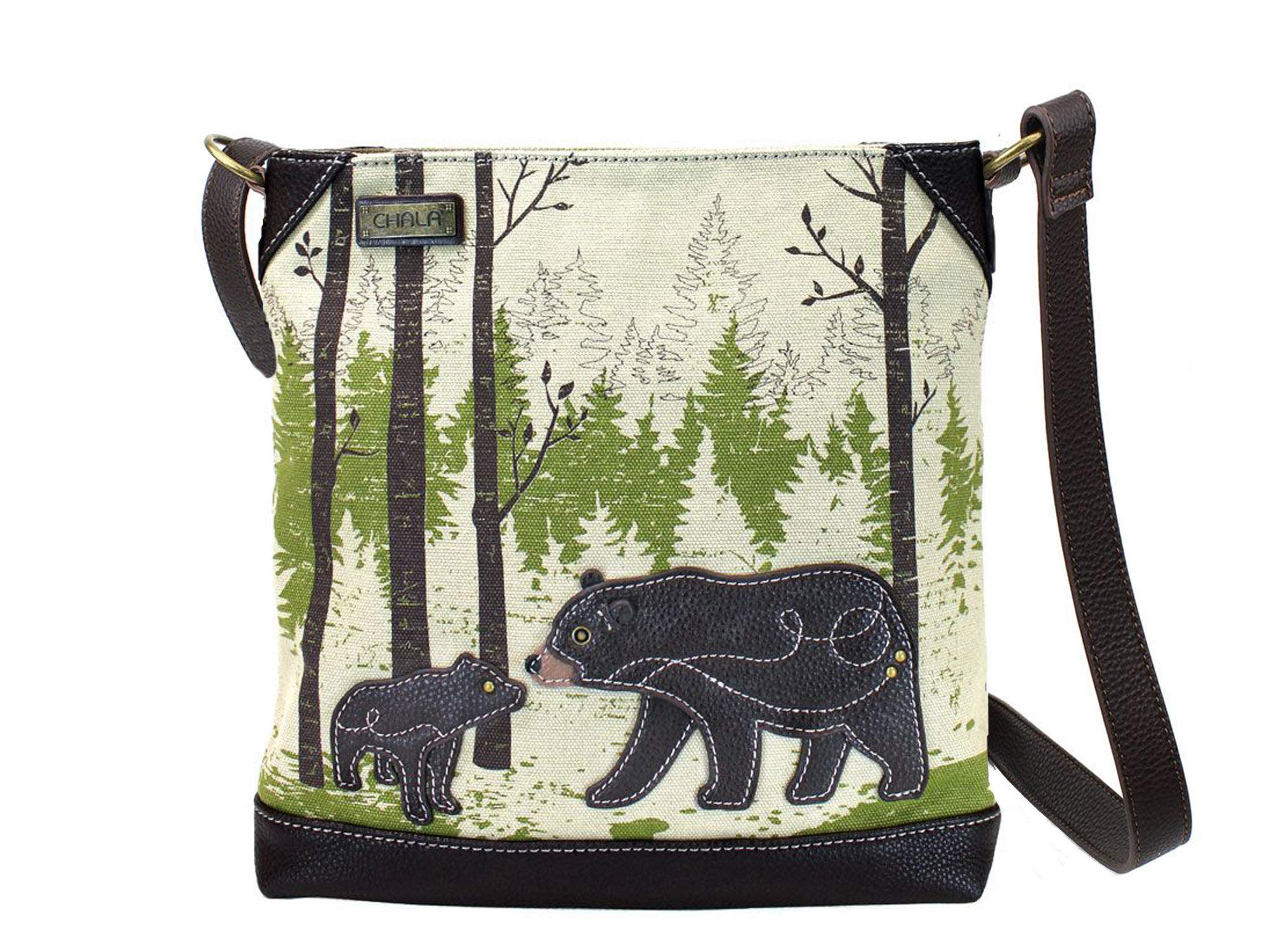 Chala Handbags Safari Bear Canvas Crossbody Bag Purse