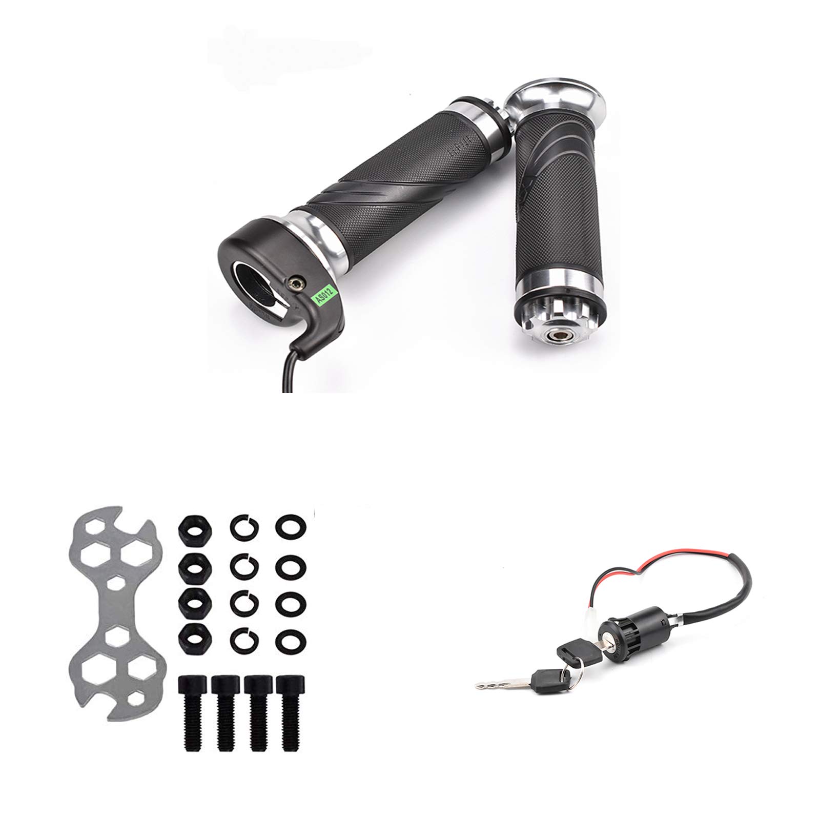 48V 1000W Brushed DC Motor High Speed Electric Motor & DC Brush Controller & Gas Accelerator Throttle & Ignition Lock for Dirt Bike e-Bike ATV Go Kart Moped Mini Bikes Motorized Bicycle