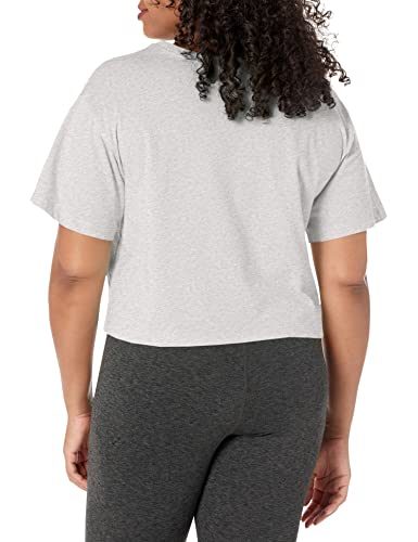 Champion womens Cropped Tee, Script Logo T Shirt, Oxford Gray-550757, Small US