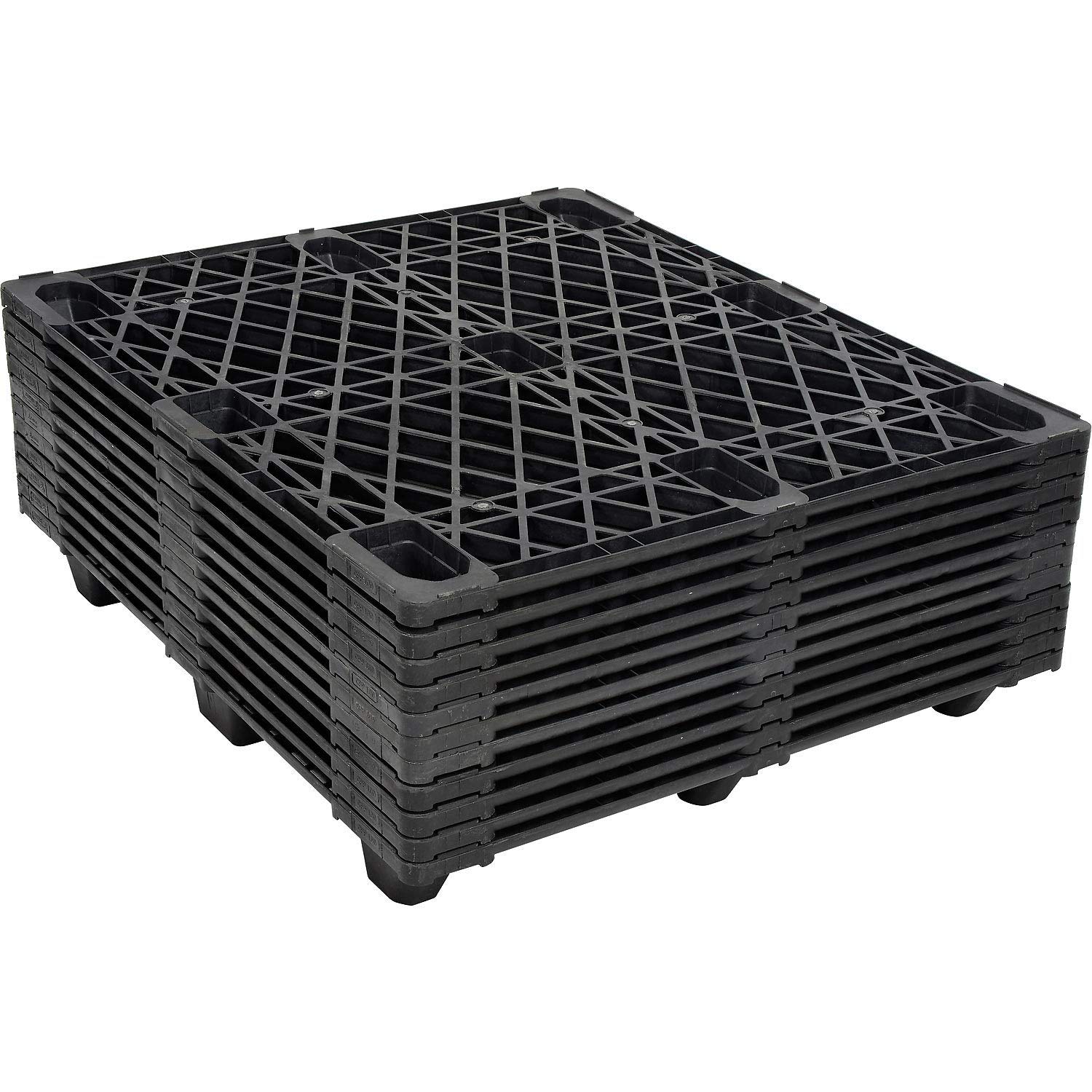 48x40 Plastic Nestable Shipping Pallet 2200 Lb. Capacity - Lot of 5