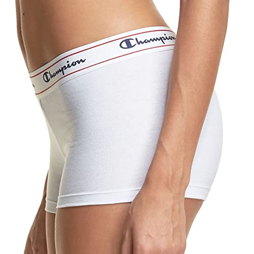 Champion womens Daywear Boyshort Boy Short Panties, White, Small US